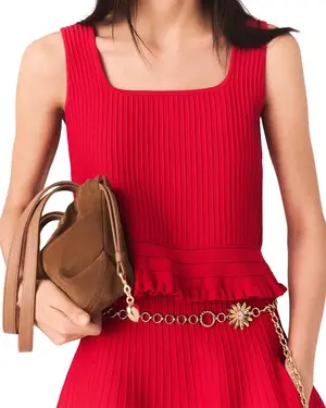 Maje Ruffled Knit Top