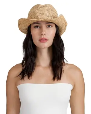 EUGENIA KIM Winona Crochet Raffia Cowboy Hat