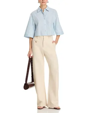 Helmut Lang Cropped Wide Sleeve Shirt