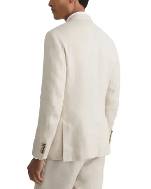 REISS Atlantic Tailored Fit Linen Blazer - Stone
