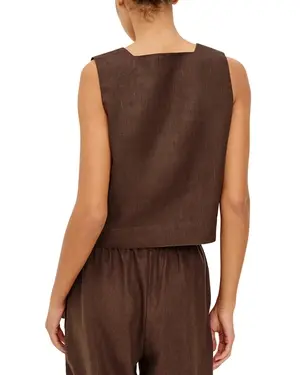 Rails Akira Linen Top - Espresso