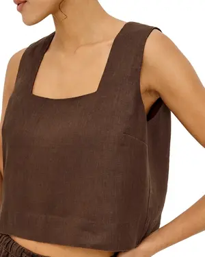 Rails Akira Linen Top - Espresso