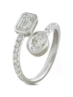 LB EXCLUSIVE Diamond Bypass Ring - Silver