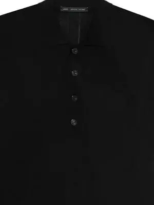 LOW BRAND Fine-knit Polo Shirt - Black