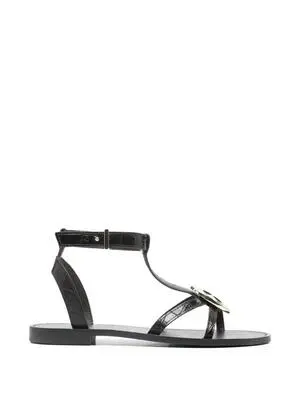 Maje Buckle-fastening Sandals With Hammered Medallion