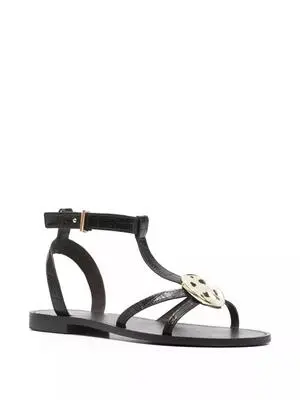 Maje Buckle-fastening Sandals With Hammered Medallion