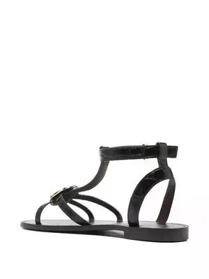 Maje Buckle-fastening Sandals With Hammered Medallion