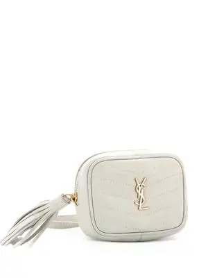 Saint Laurent Lou Camera Matelasse Chevron Leather Baby Crossbody Bag - Neutrals