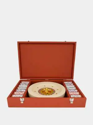 Hector Saxe Paris Brick Roulette Leather Set - Orange