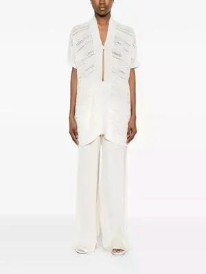 PANICALE Short Sleeve Open Knit Cardigan