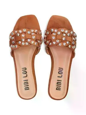 BIBI LOU Studded Woven Sandals - Brown