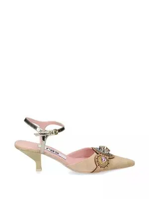 RAS Embellished Ankle Strap Pumps