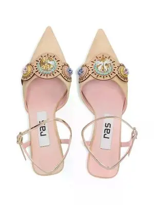 RAS Embellished Ankle Strap Pumps