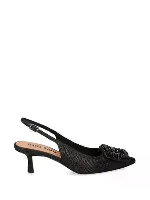 BIBI LOU Beaded Buckle Pointed Toe Pumps