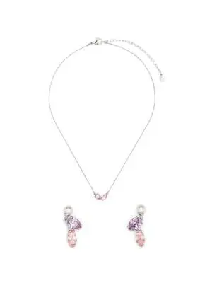 SWAROVSKI Crystal Earrings And Necklace Set - Silver