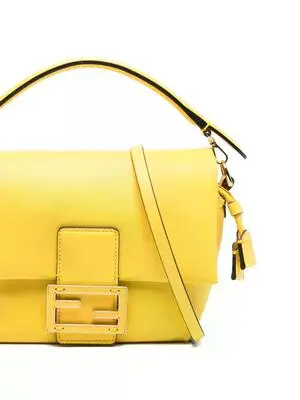 Fendi Logo Plaque Tote Bag - Yellow
