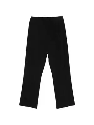 NEERA Elastic Waistband Cropped Trousers - Black