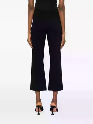 NEERA Elastic Waistband Cropped Trousers - Black