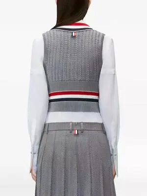 Thom Browne Cricket Stripe Vest - Grey