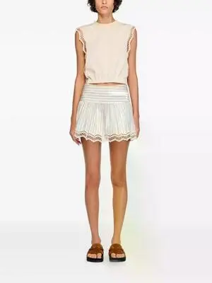 Sandro Lace Trim Sleeveless Top