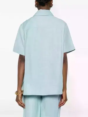 JOSEPH Button-detail Short-sleeve Shirt - Blue