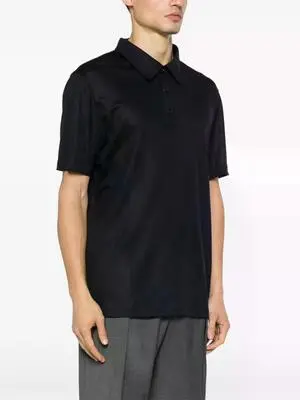 Brioni Graphic Print Polo Shirt - Blue