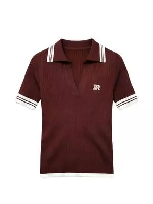 ERMANNO FIRENZE Striped Collar Polo Shirt
