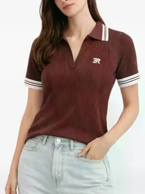 ERMANNO FIRENZE Striped Collar Polo Shirt