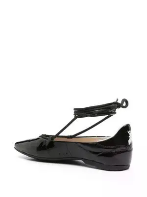 Patrizia Pepe Ankle-tie Pointed Toe Ballet Flats