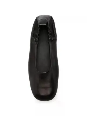 SUMMERY COPENHAGEN Gathered-ankle Ballet Flats - Black