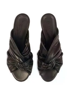 SCAROSSO 75mm Kiki Mules - Brown