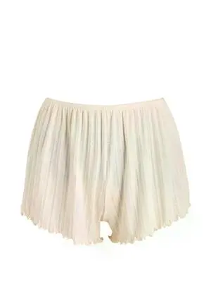 Eberjey Pointelle Ruffled Pajama Shorts - Neutrals