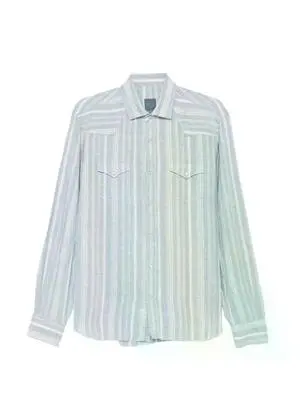BARBA NAPOLI Striped Flap-pockets Shirt