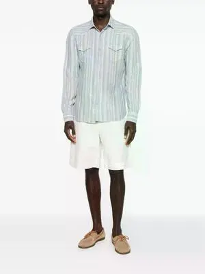 BARBA NAPOLI Striped Flap-pockets Shirt