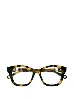 Chloé Havana Geometric Eyeglasses - Brown