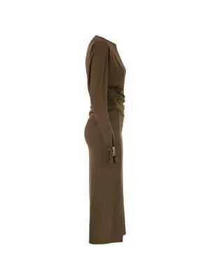Max Mara Draped-waist Midi Dress