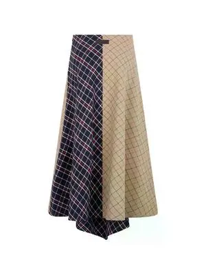 Barbour Check-pattern Asymmetric Skirt