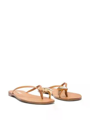 Casadei Soraya Leather Sandals With Gold-tone Hardware
