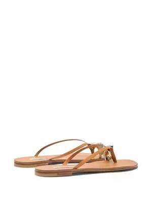 Casadei Soraya Leather Sandals With Gold-tone Hardware