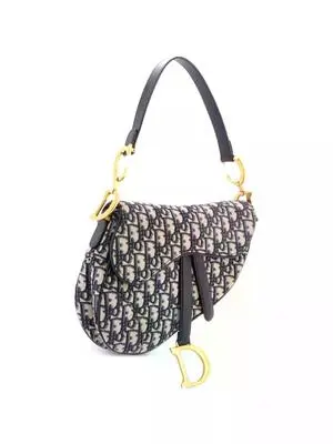Dior Saddle Oblique Canvas Medium Shoulder Bag - Blue