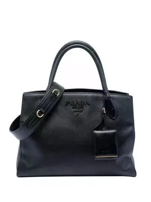Prada Saffiano Cuir Monochrome Satchel - Black