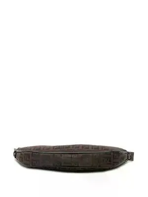 Fendi 2000-2010 Zucchino Canvas Half Moon Pochette