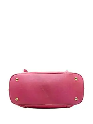 Prada Saffiano Trimmed Tessuto Dome Satchel