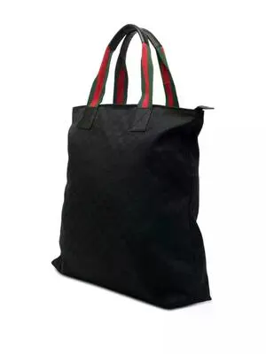 Gucci Gg Canvas Web Vertical Tote Bag