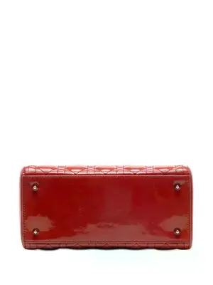 Dior 2010 Medium Patent Cannage Lady Satchel - Red