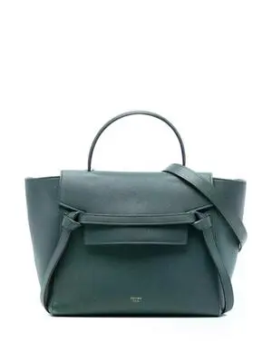 Celine 2017 Micro Grained Calfskin Belt Bag Satchel - Green