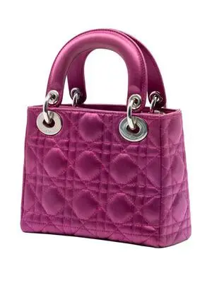 Dior 2011 Mini Satin Cannage Lady Satchel - Pink