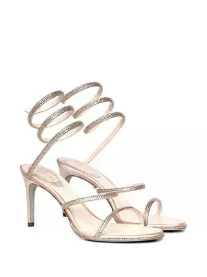 Rene Caovilla Cleo Embellished Wrap Sandals - Pink