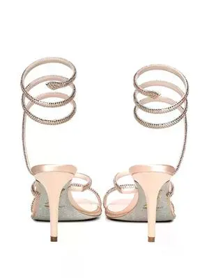 Rene Caovilla Cleo Embellished Wrap Sandals - Pink