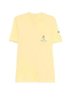 Moncler Palm Tree Pocket T-shirt - Yellow